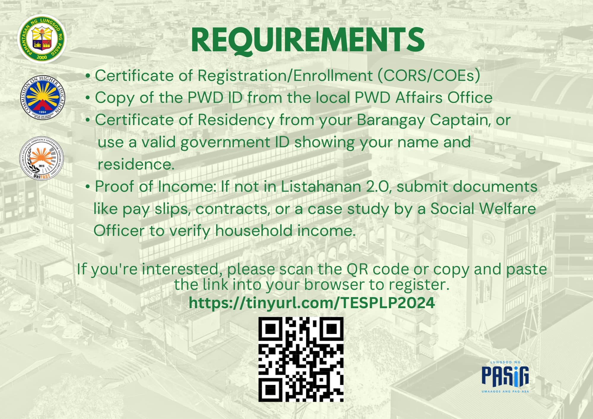 CHED-Tertiary Education Subsidy (TES) - Pamantasan ng Lungsod ng Pasig